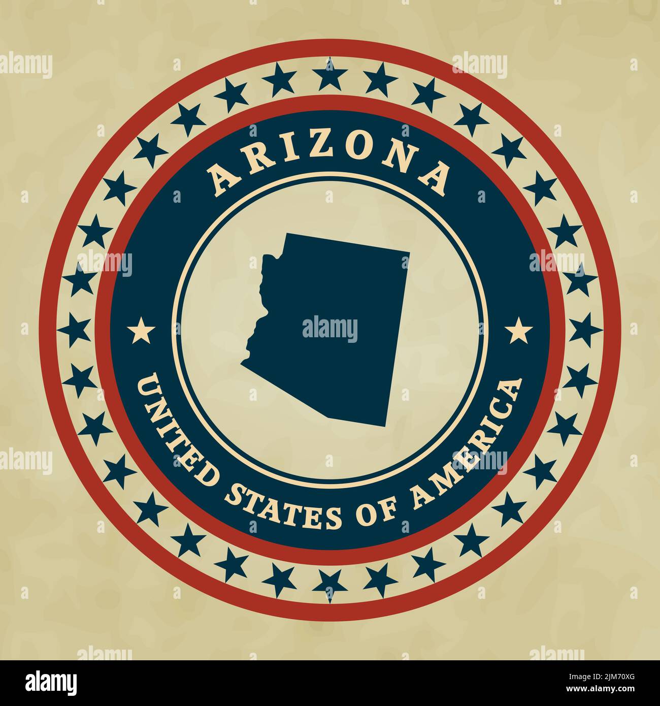 Vintage label with map of Arizona, vector Stock Vector Image & Art - Alamy