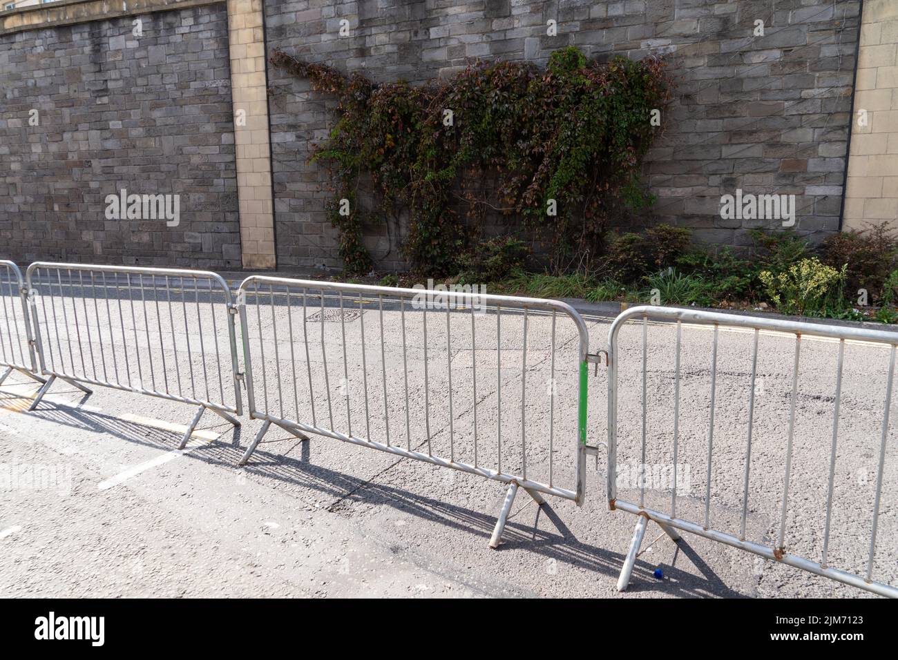 The metal safety barriers on the road Stock Photo - Alamy