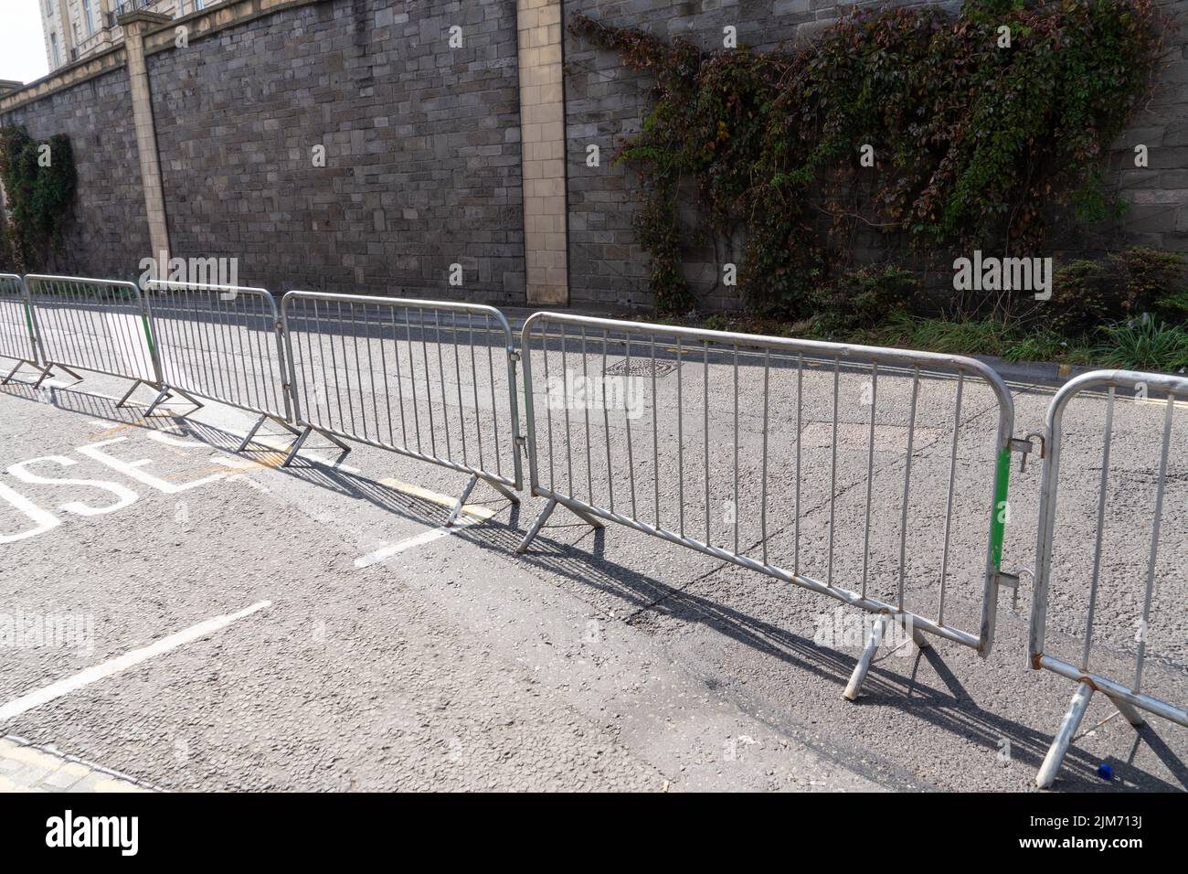 The metal safety barriers on the road Stock Photo - Alamy
