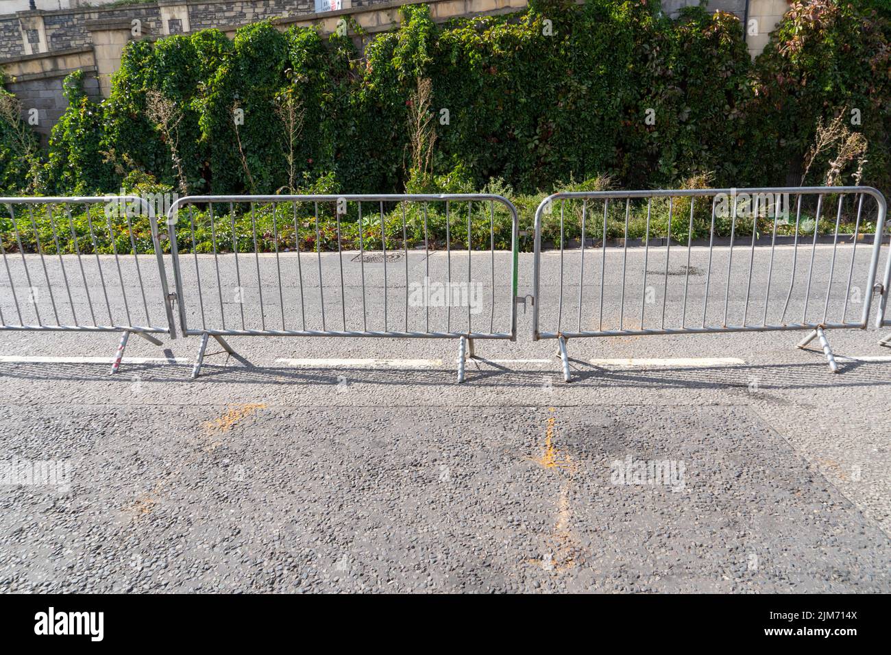 The metal safety barriers on the road Stock Photo - Alamy