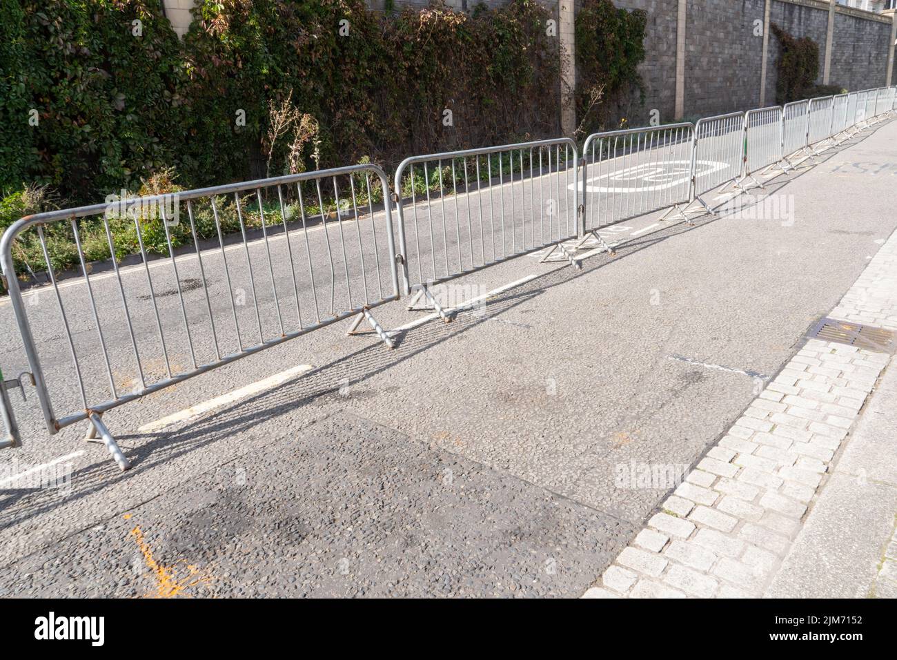 The metal safety barriers on the road Stock Photo - Alamy