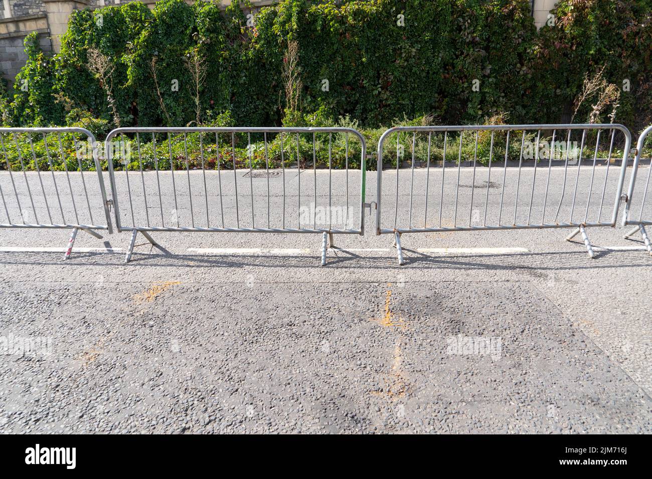 The metal safety barriers on the road Stock Photo - Alamy