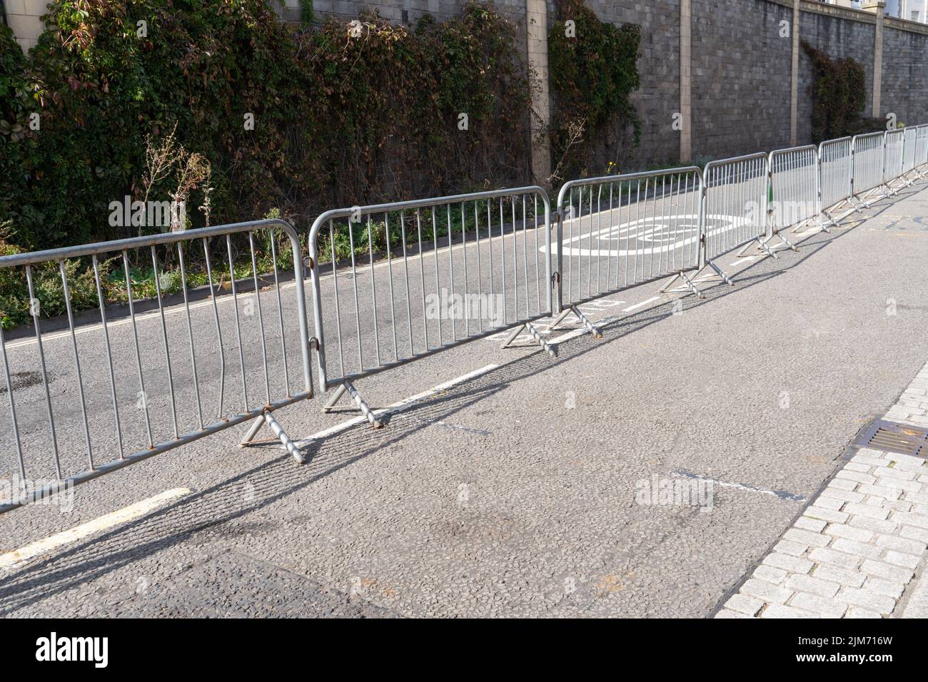 The metal safety barriers on the road Stock Photo - Alamy