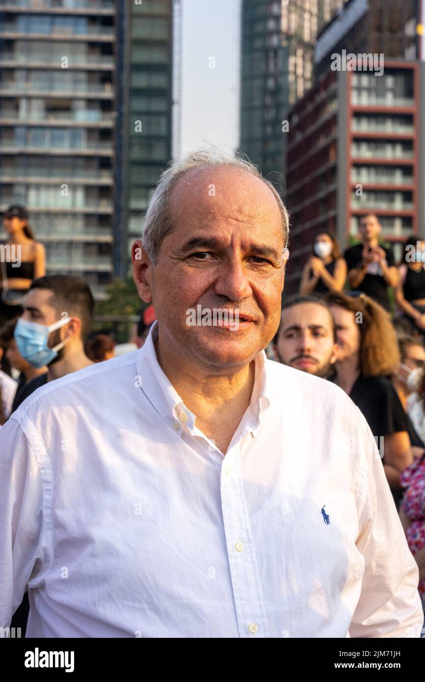 Beirut, August 4, 2022.Lebanese Member of Parliament Melhem Khalaf, and ...