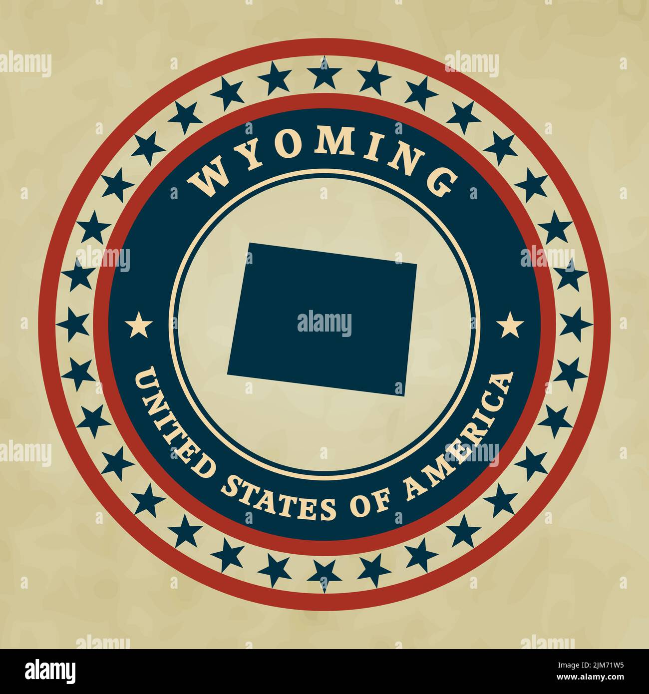 Vintage label with the map of Wyoming, vector Stock Vector Image & Art ...