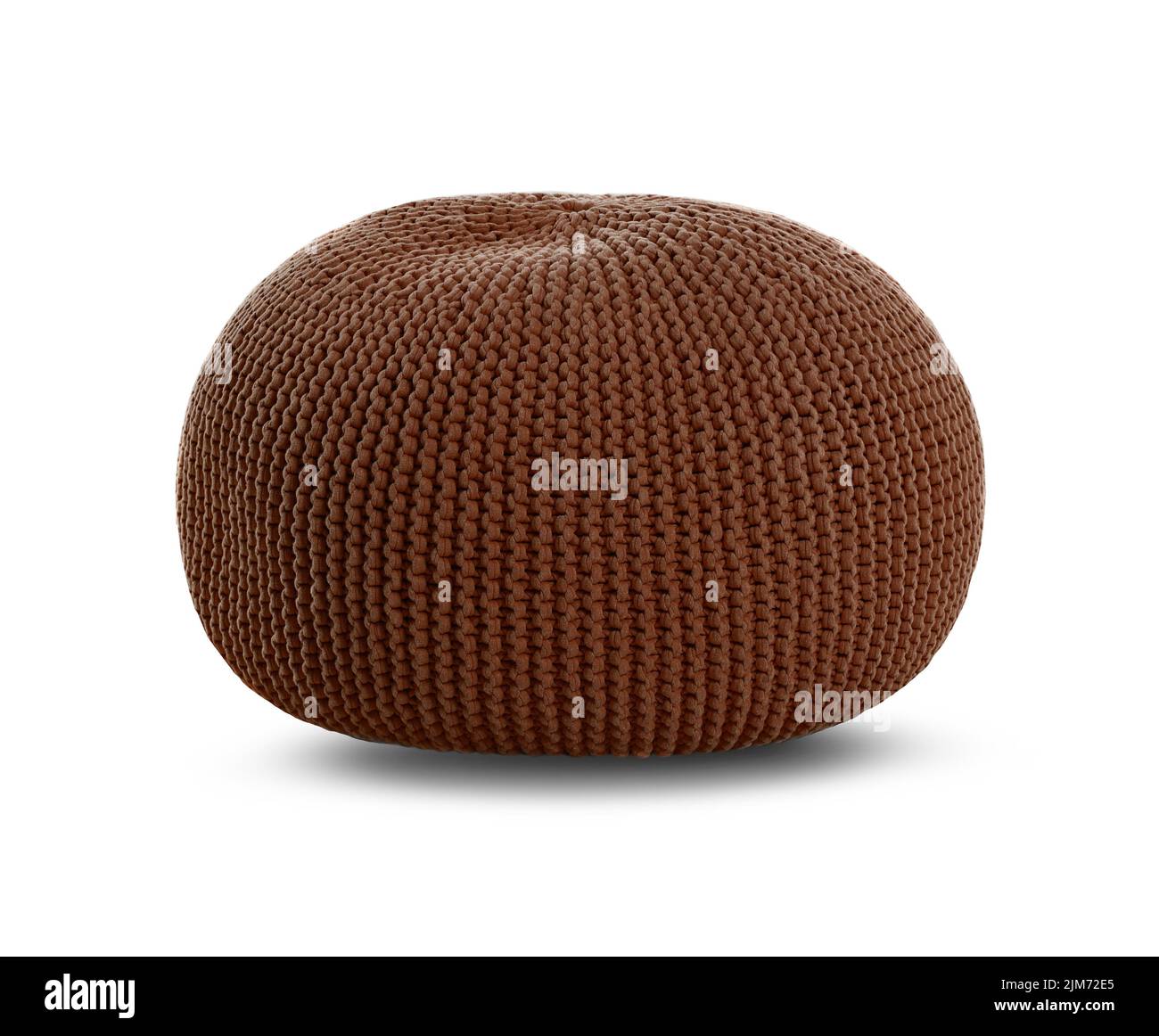 Soft brown pouf isolated on white Stock Photo - Alamy