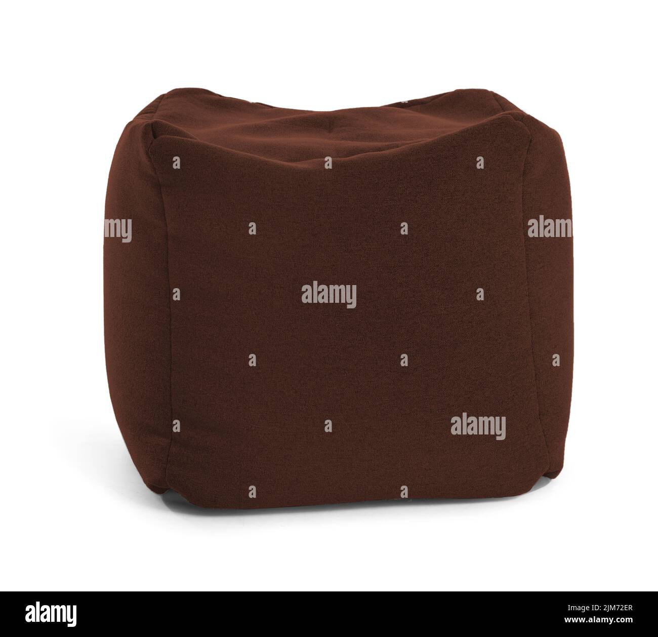 Brown pouf isolated on white Stock Photo - Alamy