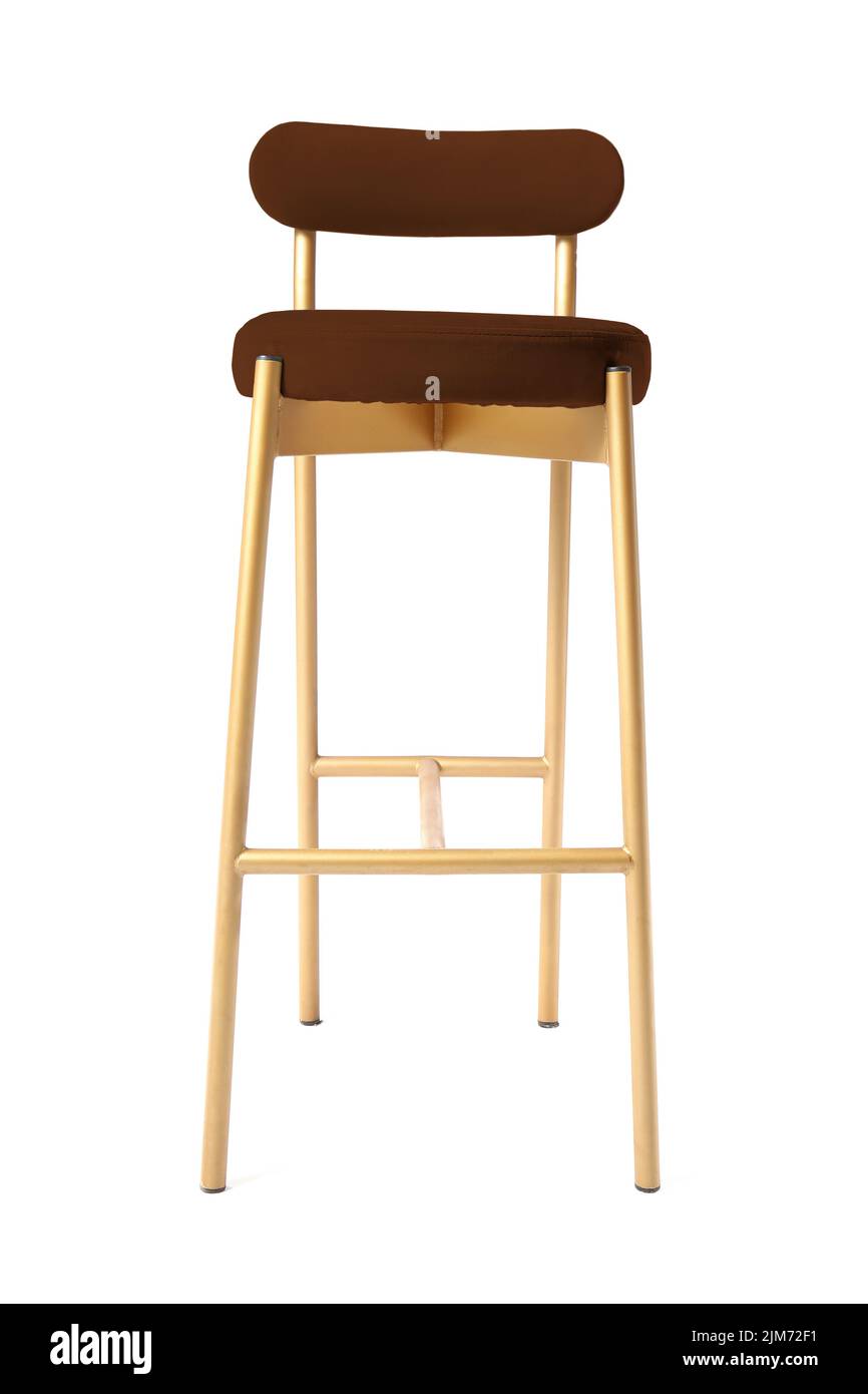Brown high chair isolated on white Stock Photo - Alamy