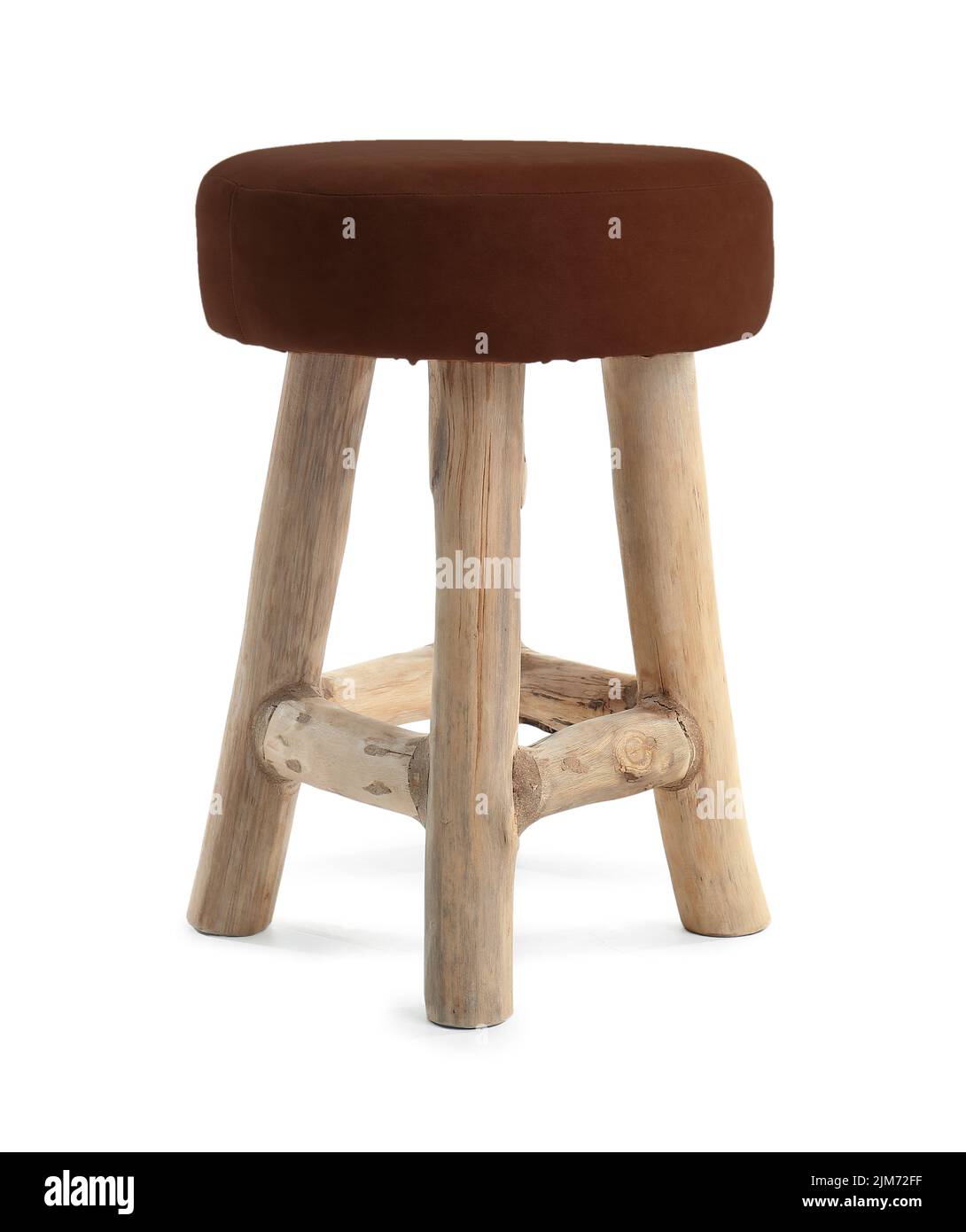 Brown stool isolated on white Stock Photo - Alamy