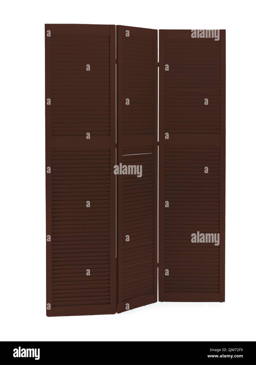 Brown folding screen isolated on white Stock Photo - Alamy