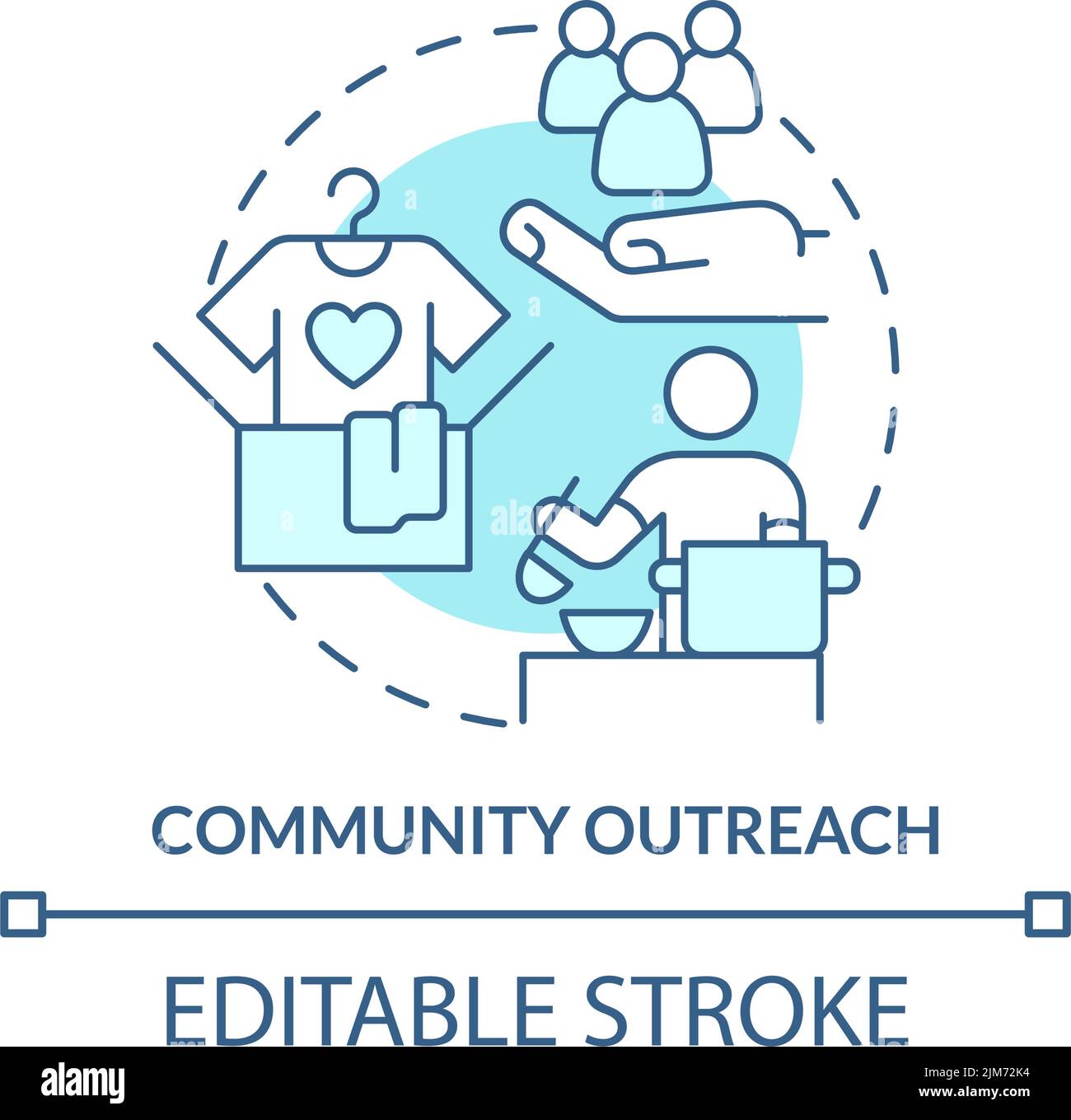 Community outreach turquoise concept icon Stock Vector Image & Art - Alamy