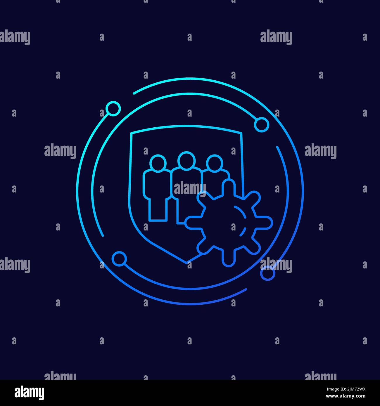 immune population or herd immunity line icon Stock Vector Image & Art ...