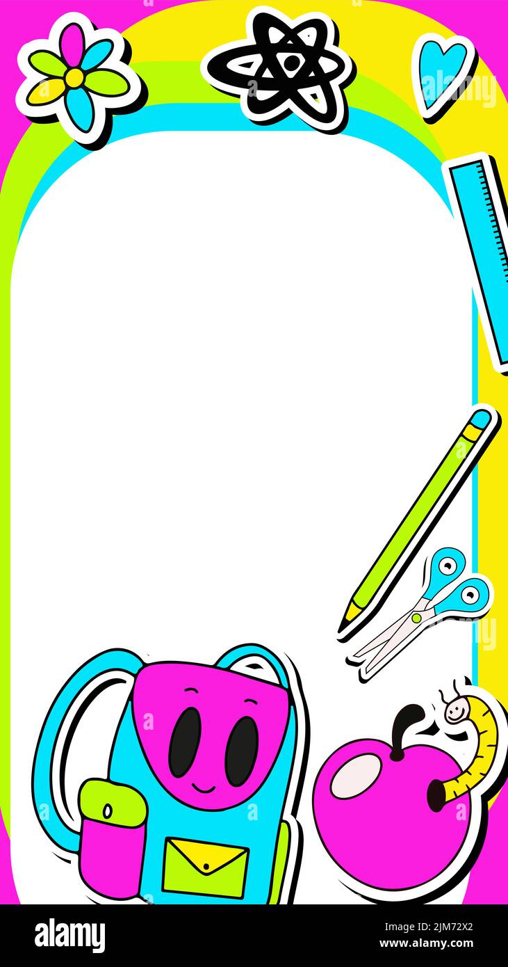 Groovy story template. Frames for children photo album, invitation ...