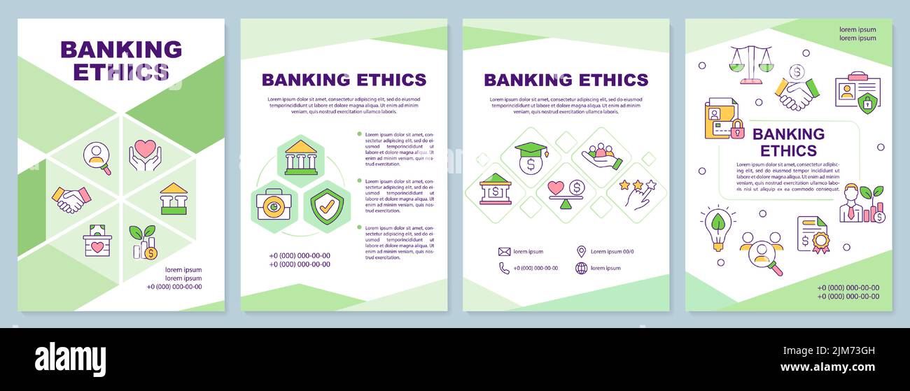 Banking ethics green brochure template Stock Vector Image & Art - Alamy