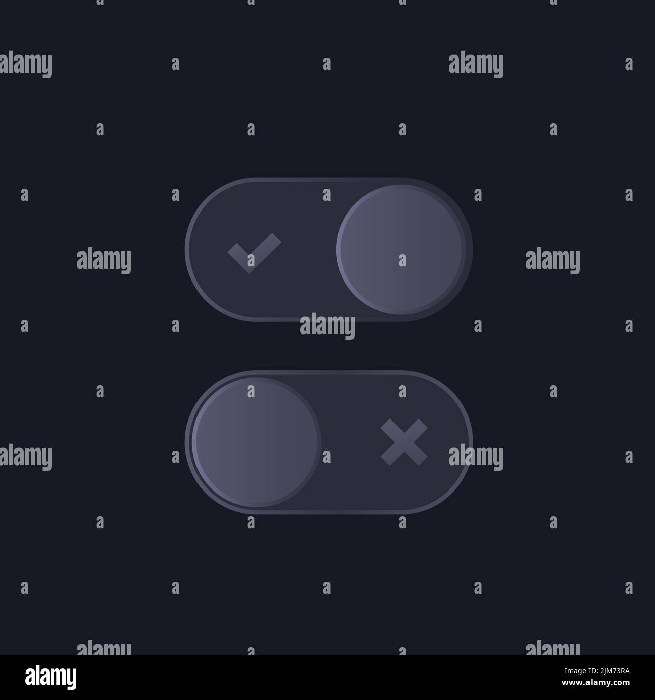Toggle switch buttons, on and off, dark design Stock Vector Image & Art ...