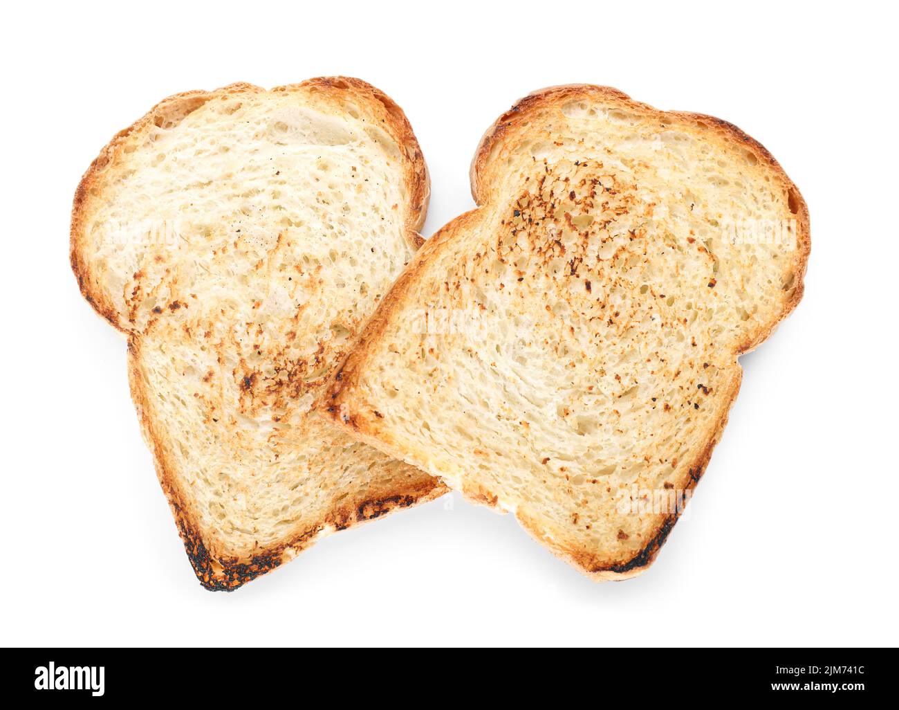Tasty toasts on white background Stock Photo - Alamy