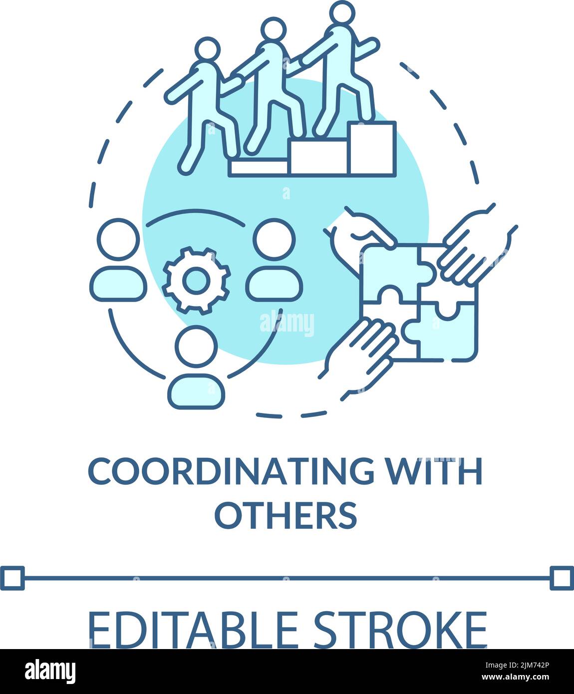 Coordinating with others turquoise concept icon Stock Vector Image ... Coordinating with others turquoise concept icon Stock Vector Image ...