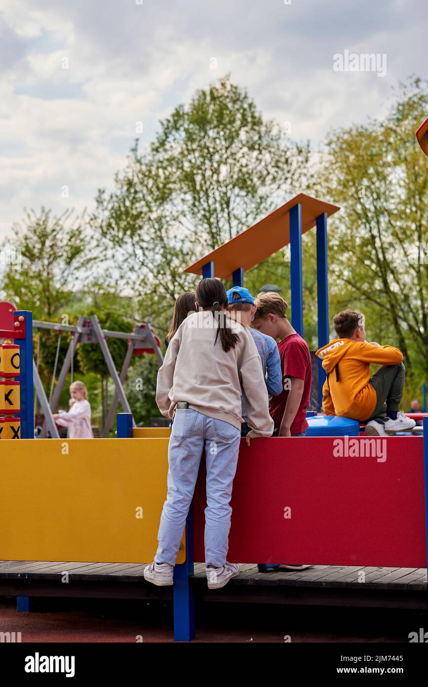 Children playground playing equipment hi-res stock photography and ...