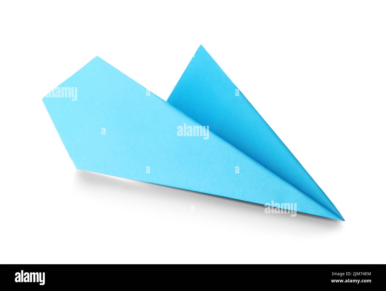 Blue paper plane on white background Stock Photo - Alamy