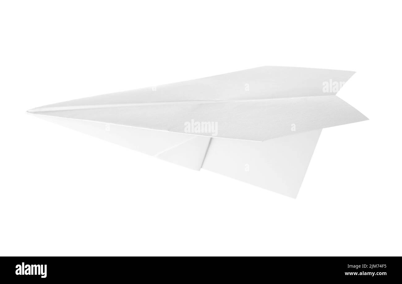Paper plane on white background Stock Photo - Alamy