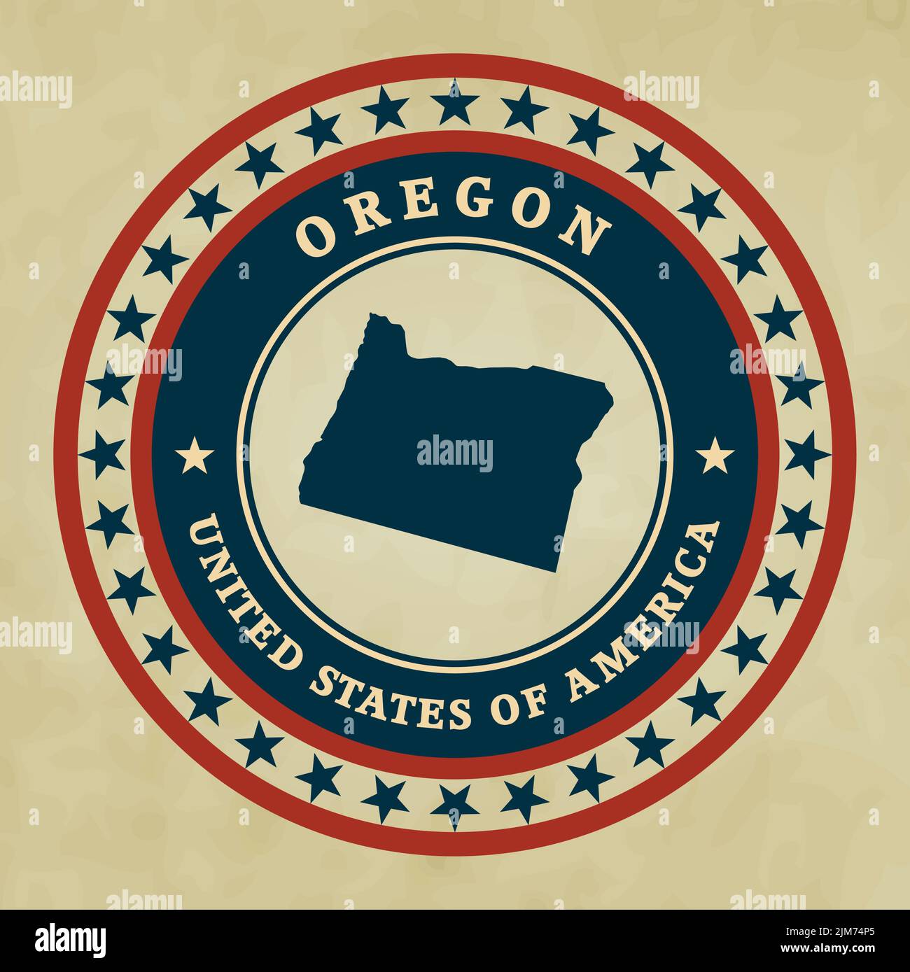 Vintage label with map of Oregon, vector Stock Vector Image & Art - Alamy