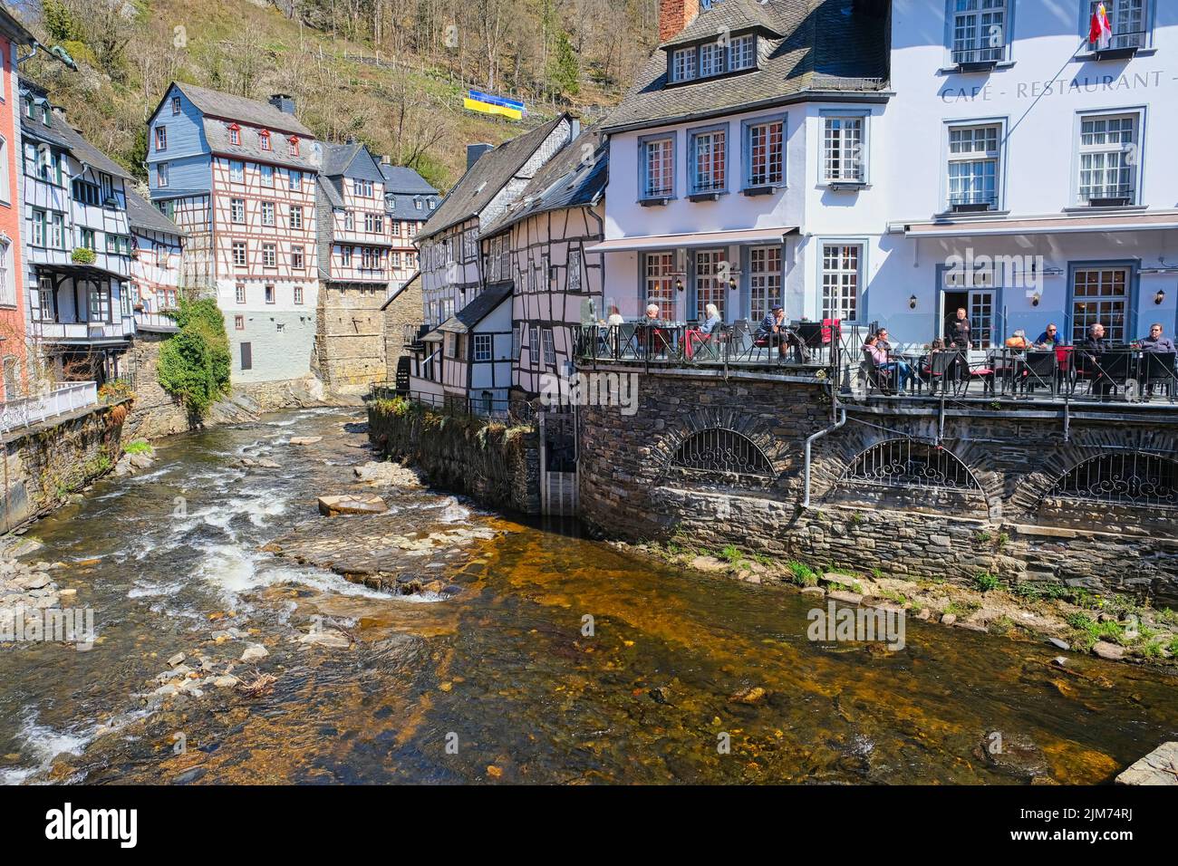Monschau, a small place in the beautiful area called Eifel, view of the ...