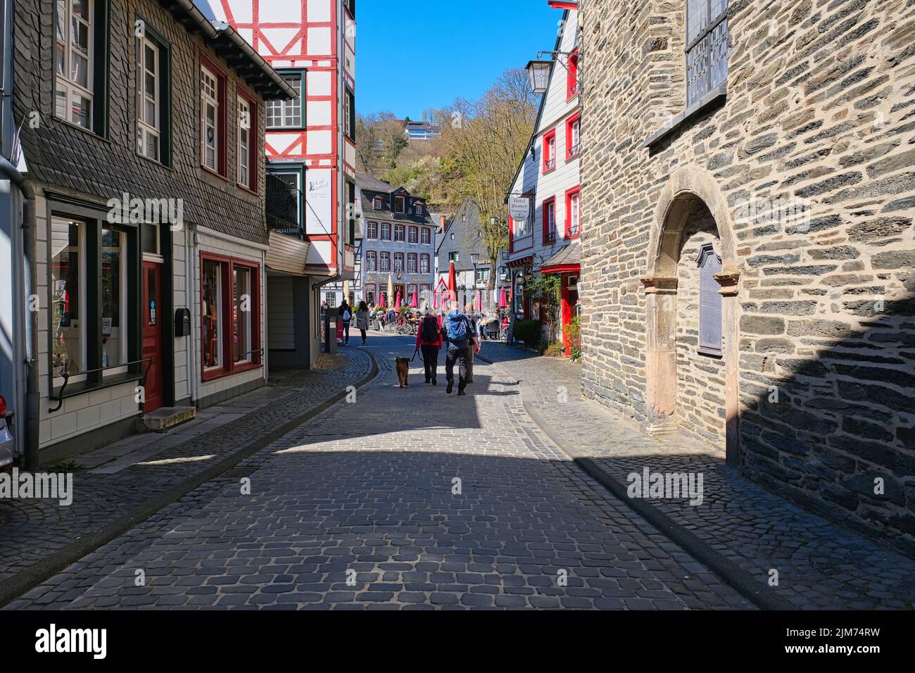 Monschau, a small place in the beautiful area called Eifel, view of the ...