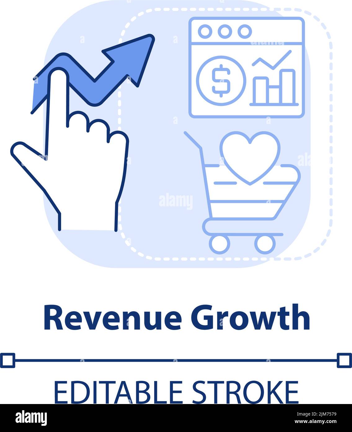 Revenue growth light blue concept icon Stock Vector Image & Art - Alamy
