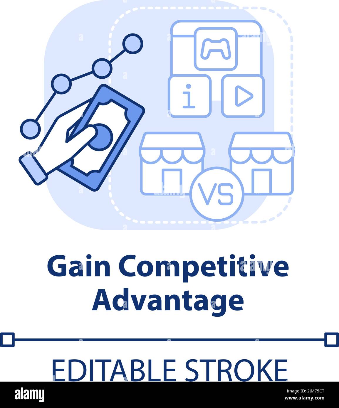 Gain competitive advantage light blue concept icon Stock Vector Image ...