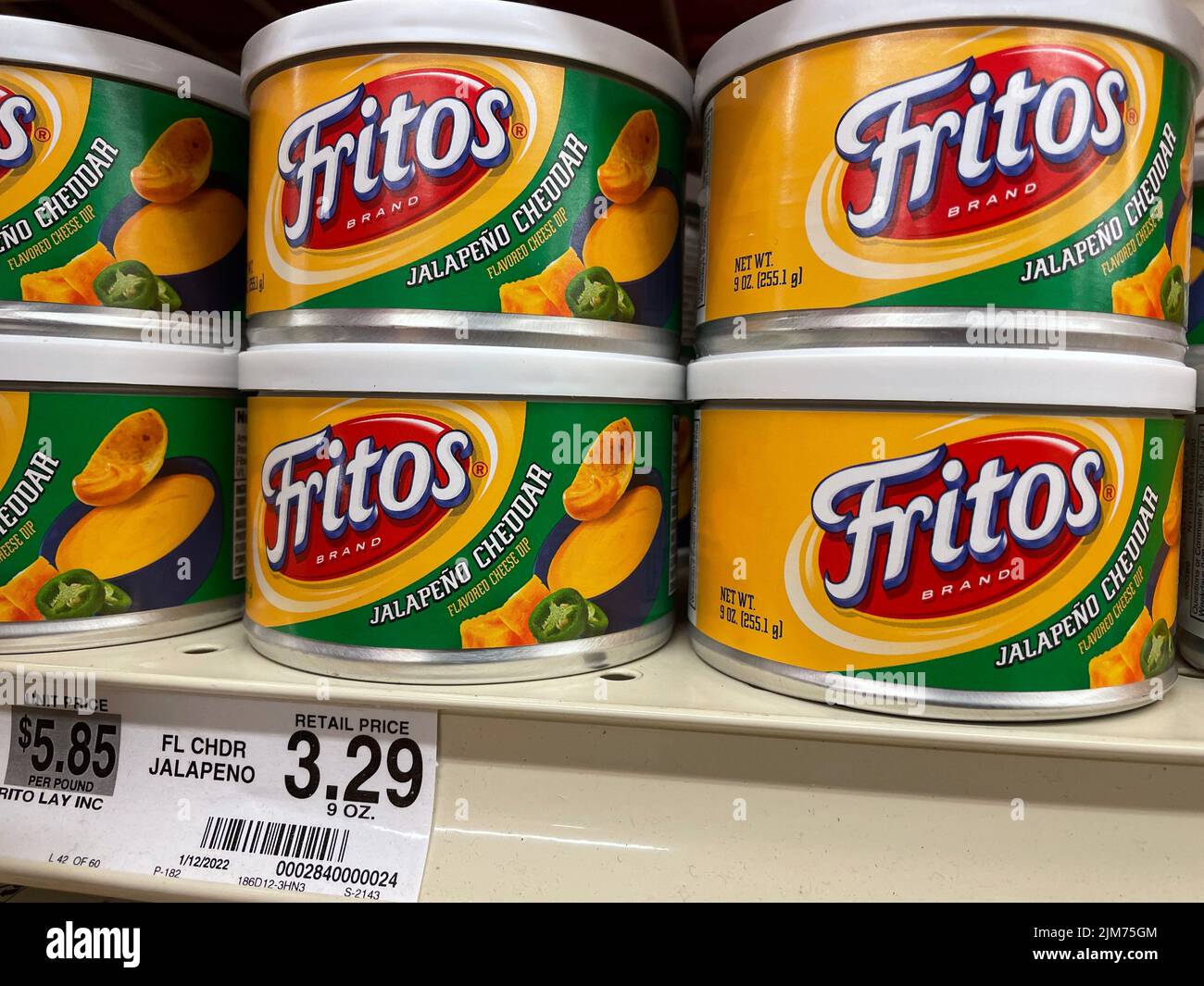 Grovetown, Ga USA - 05 03 22: Retail store chip dip Fritos jalapeno ...