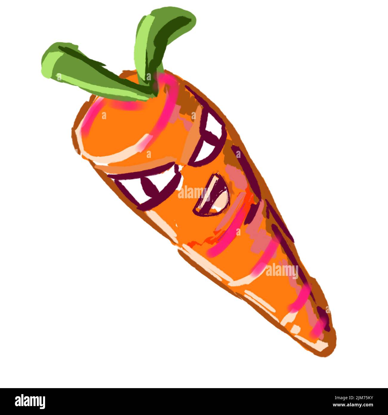 An illustration design of a funny cool screaming Carrot Character on ...