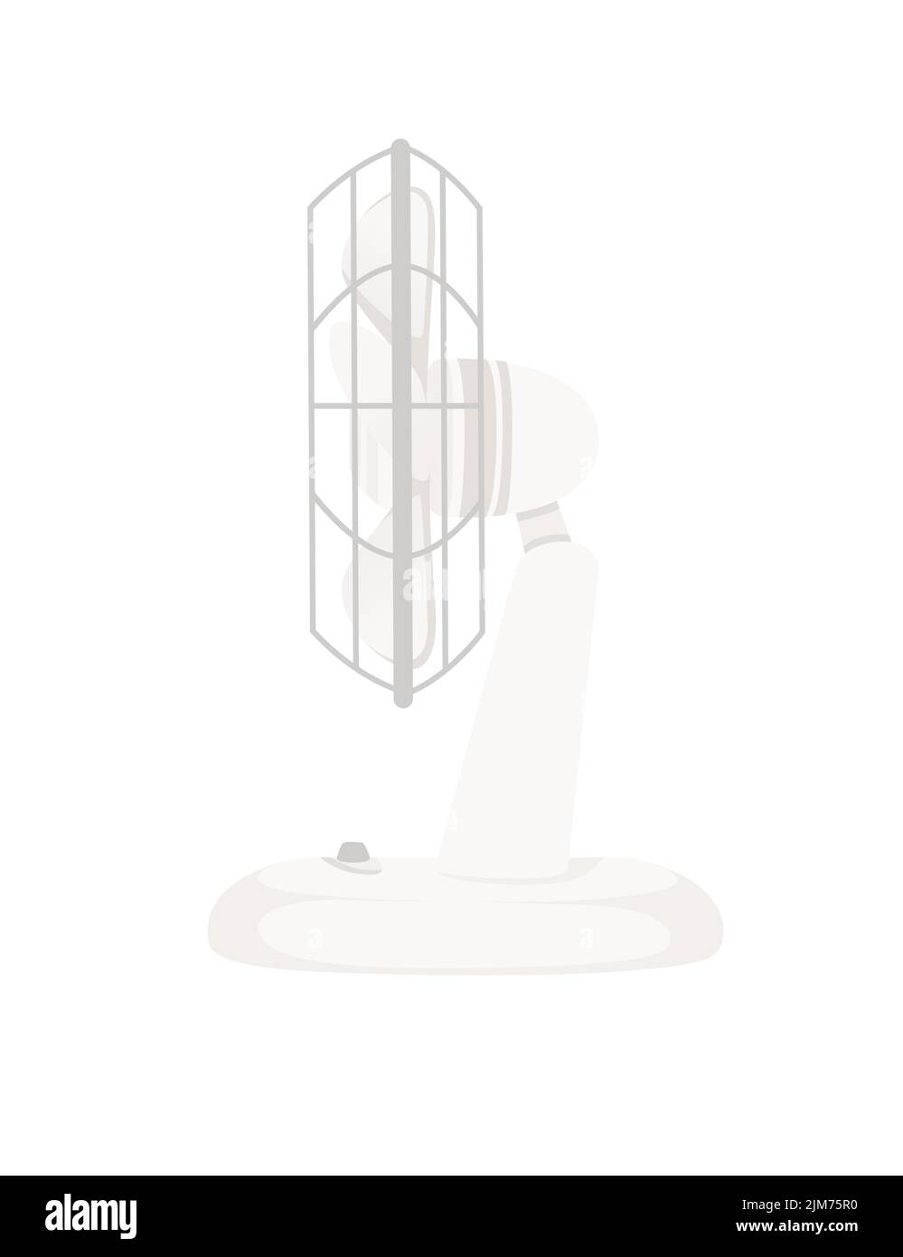 White color desk electric fan vector illustration isolated on white ...