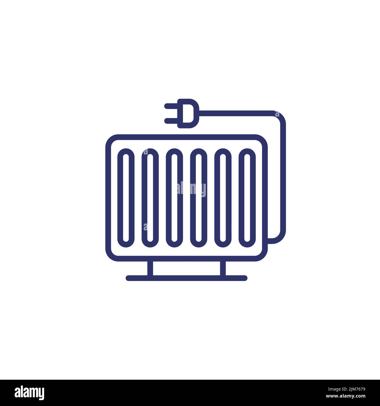 heater line icon, radiator with electic plug Stock Vector Image & Art ...