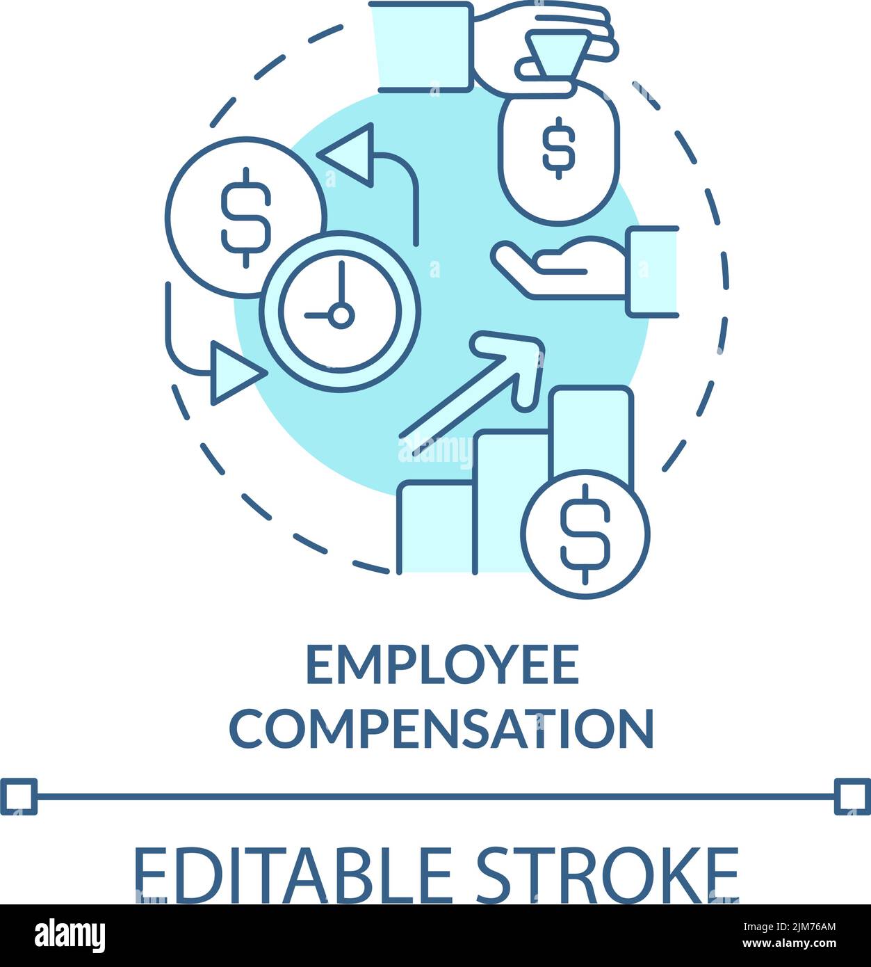 Employee compensation turquoise concept icon Stock Vector Image & Art ...
