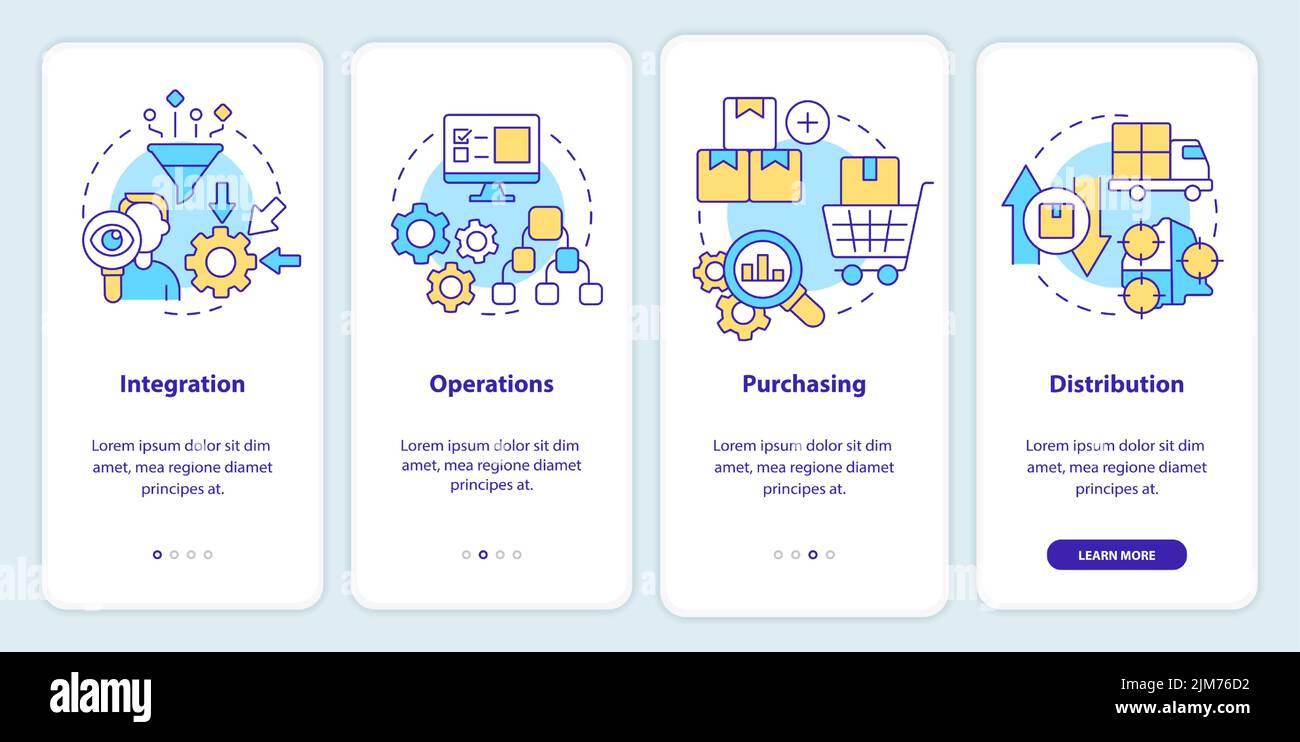 Elements Of Supply Chain Management Onboarding Mobile App Screen Stock Vector Image And Art Alamy