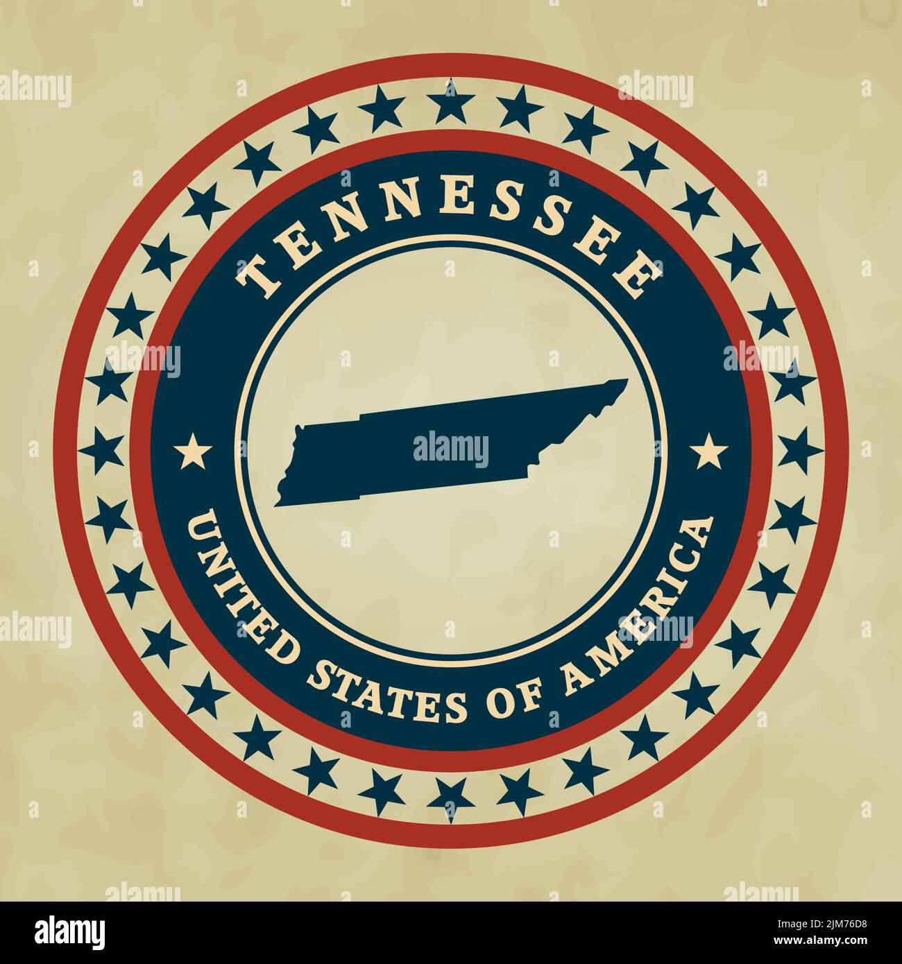 Vintage label with map of Tennessee, vector Stock Vector Image & Art ...