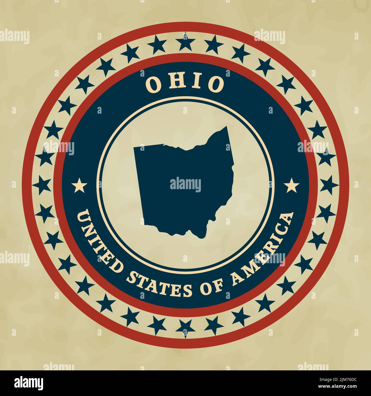 Vintage label with map of Ohio, vector Stock Vector Image & Art - Alamy