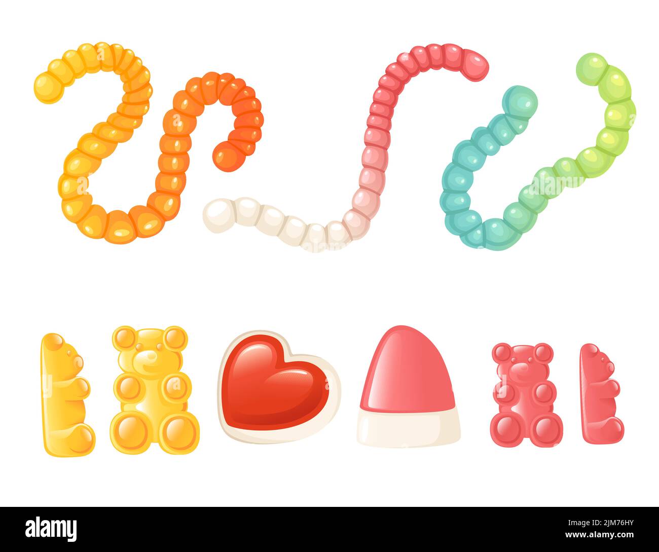 Set of different jelly sweets gummy candies vector illustration ...