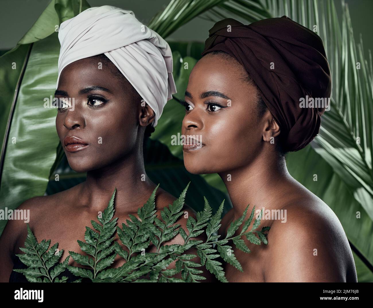 Staying true to natural beauty. Studio shot of two beautiful young ...