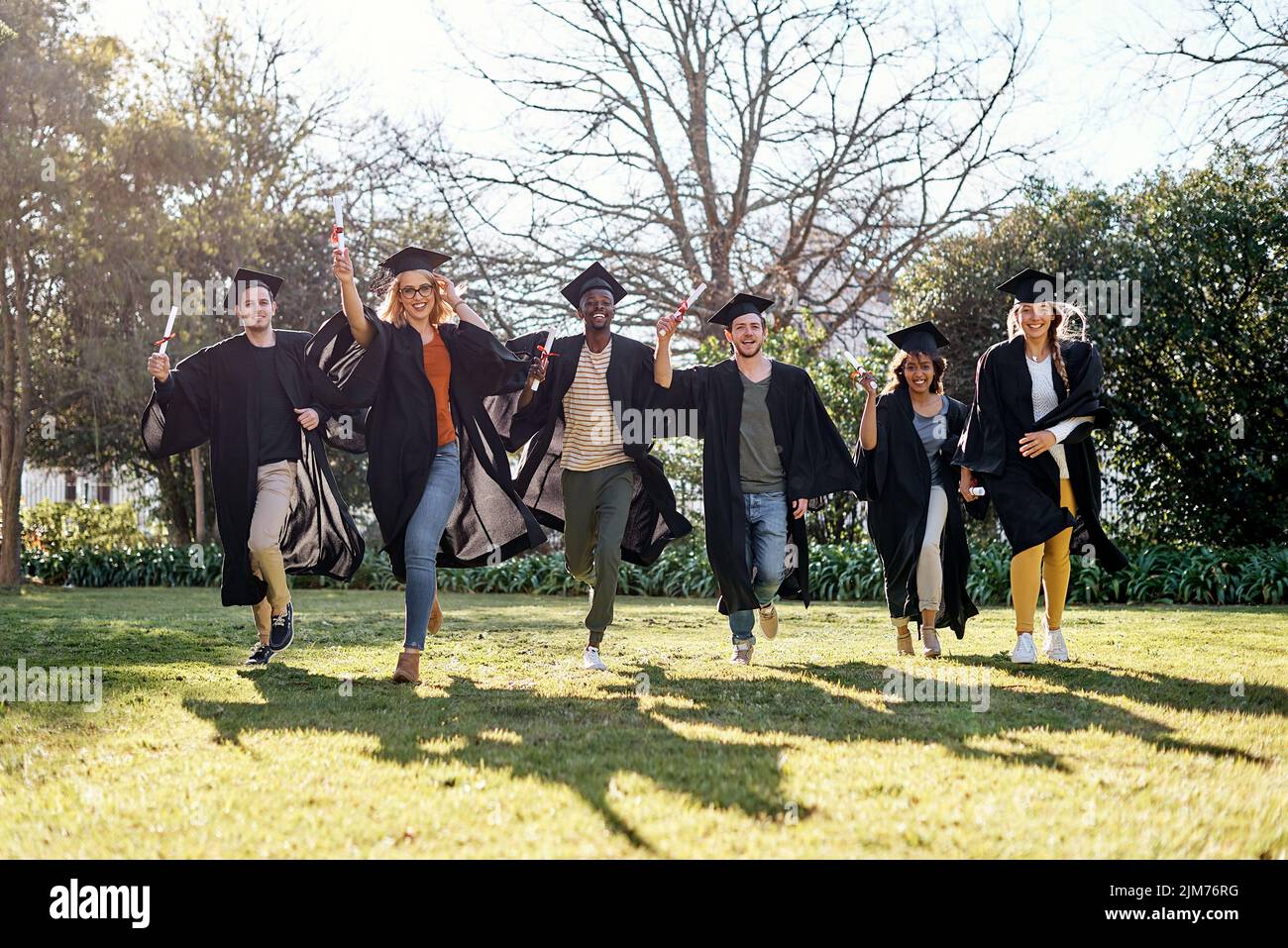 Graduation female running hi-res stock photography and images - Alamy