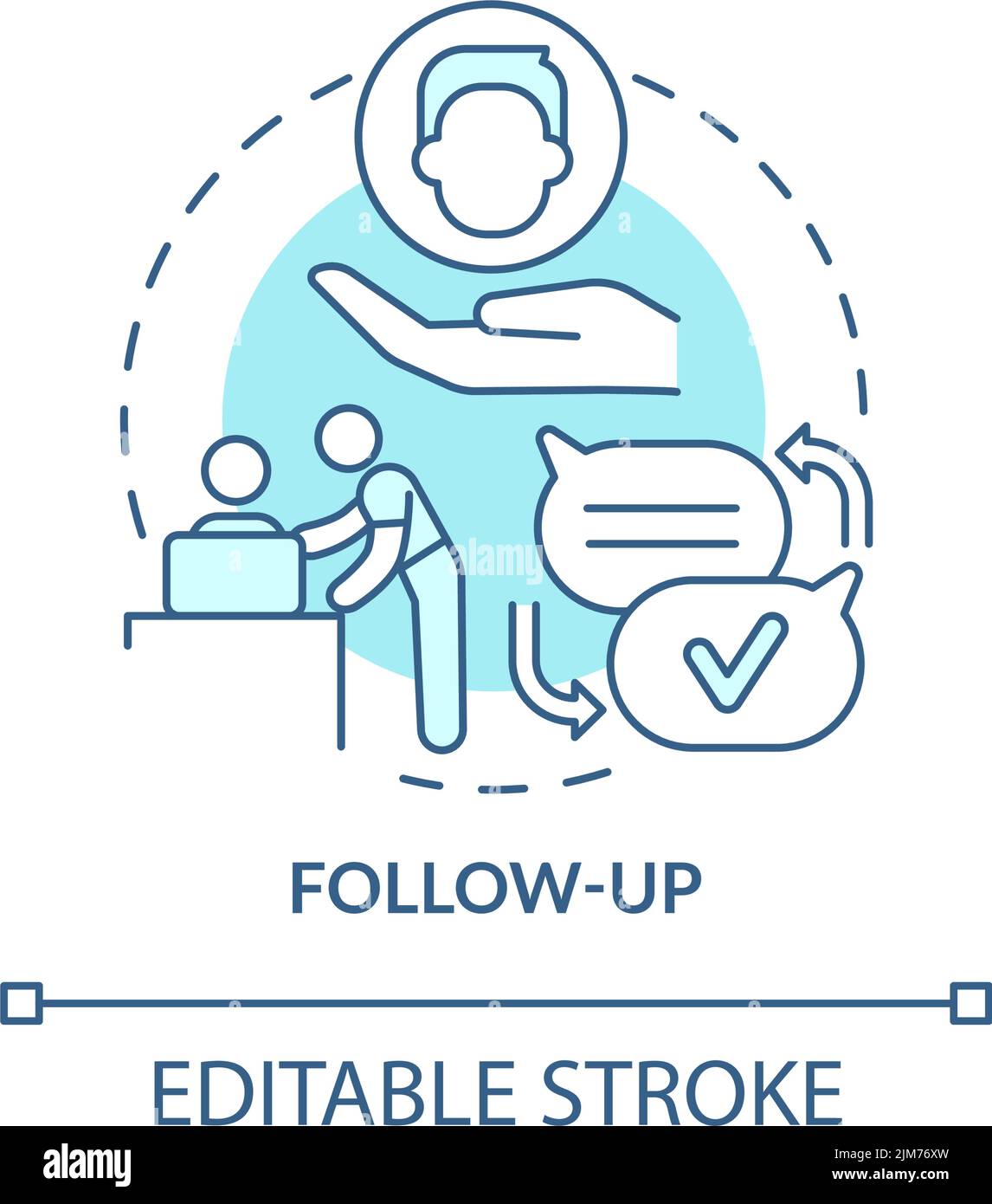 Follow up turquoise concept icon Stock Vector Image & Art - Alamy