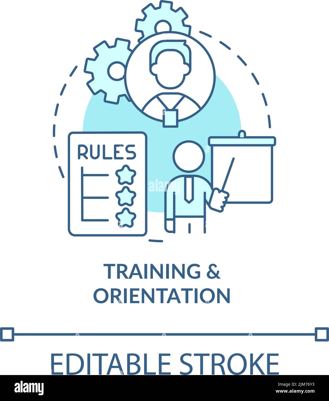 Training and orientation turquoise concept icon Stock Vector Image ...