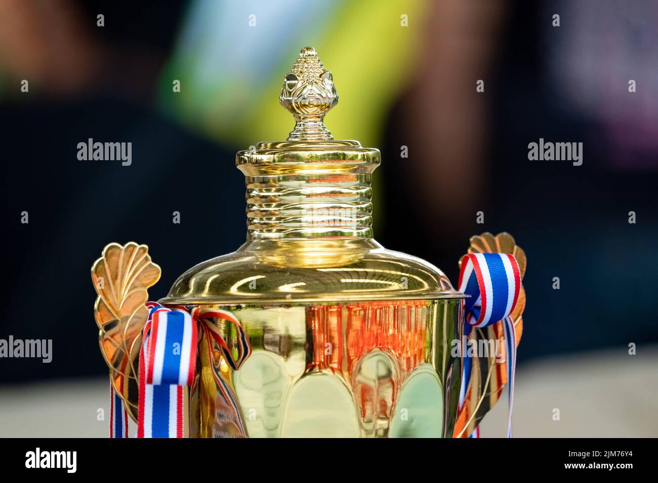 a golden shiny trophy is awarded to the winner of Thailand's school ...