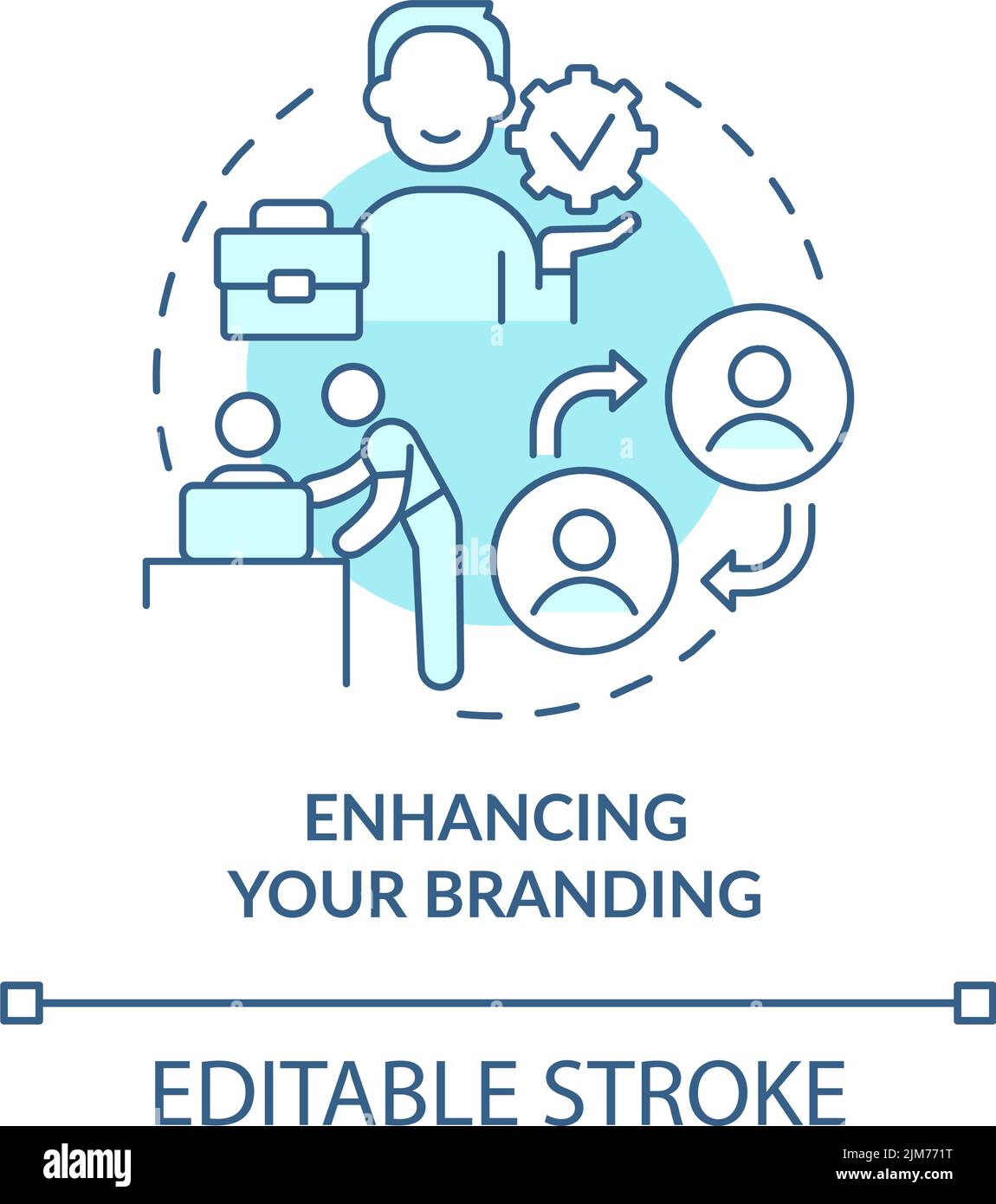 Enhancing your branding turquoise concept icon Stock Vector Image & Art ...