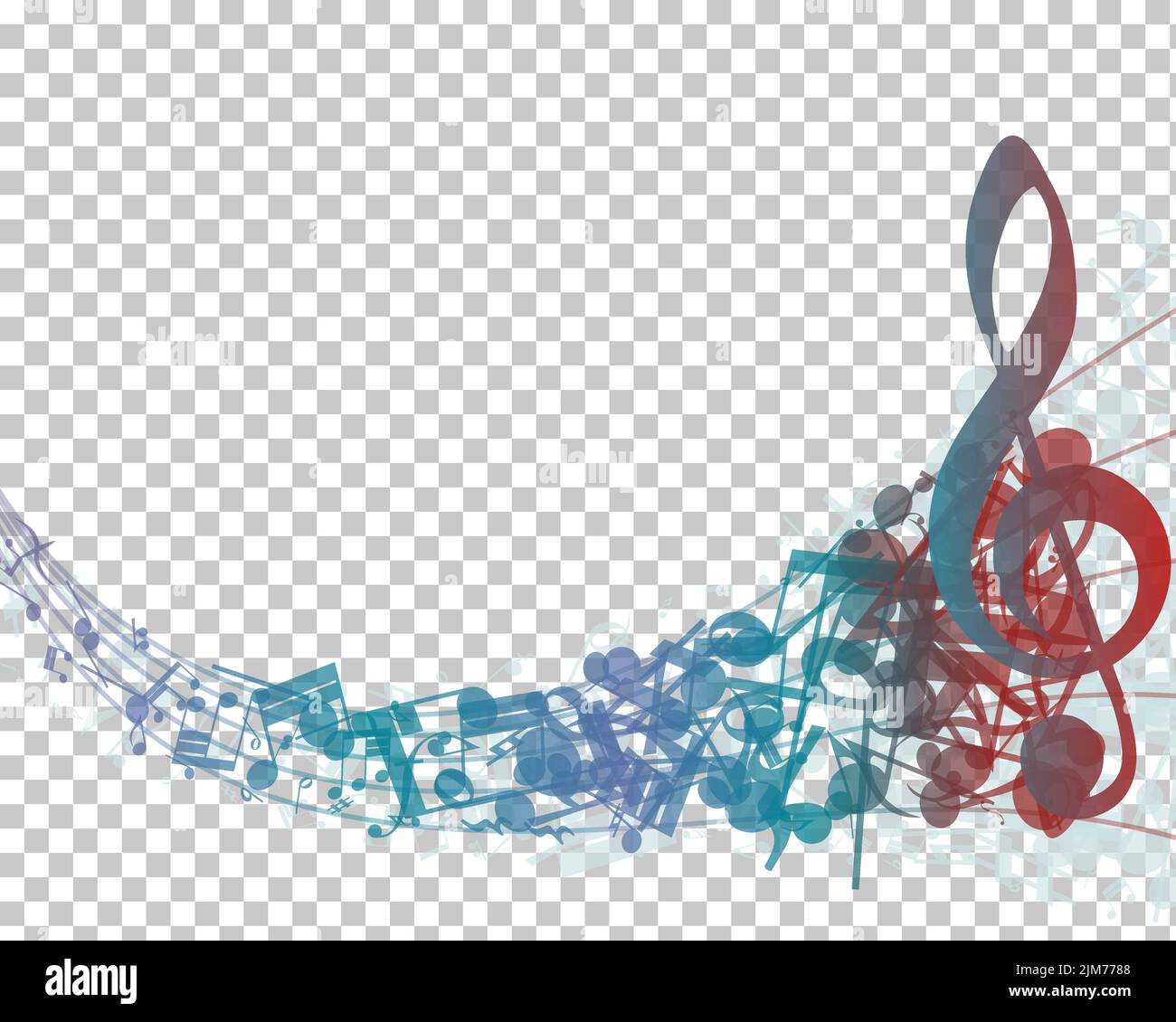 Multicolour musical notes staff background. Vector illustration with ...