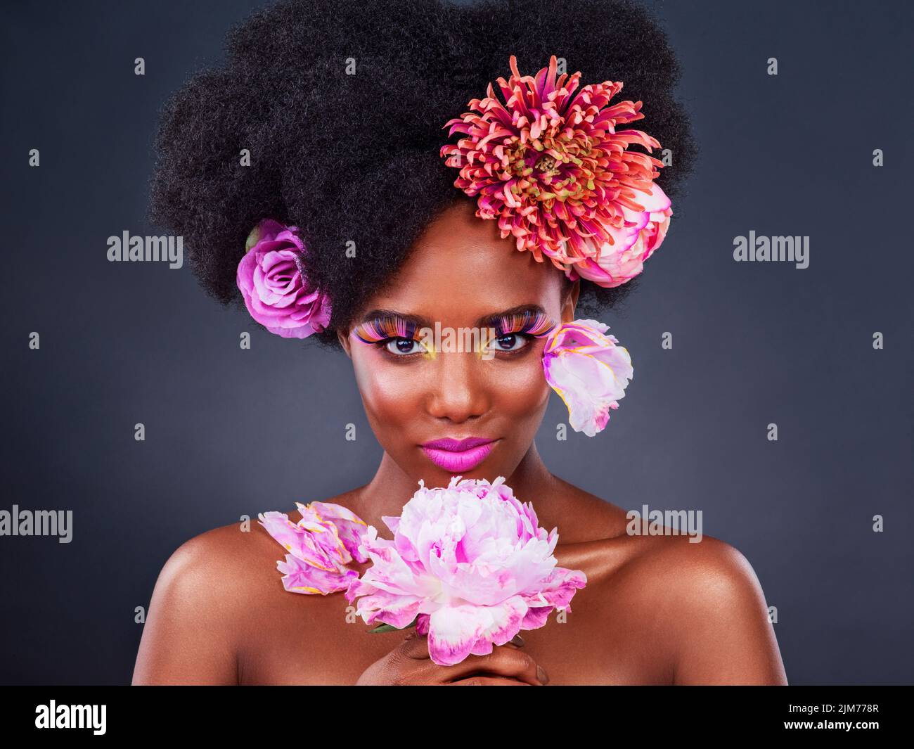 Jump on the eco-beauty trend. Studio shot of a beautiful young woman ...