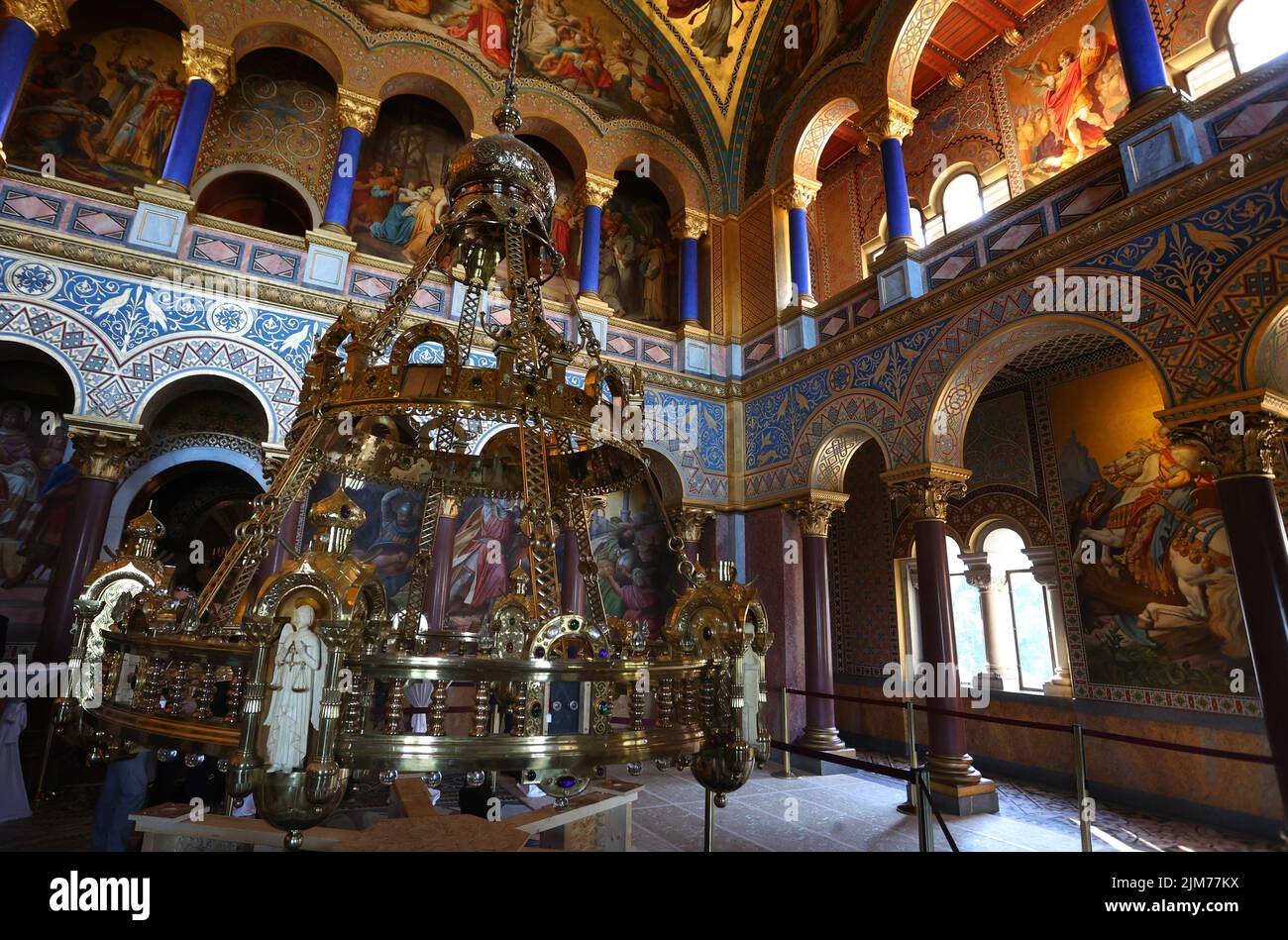 Schwangau, Germany. 04th Aug, 2022. The chandelier lowered from the ...