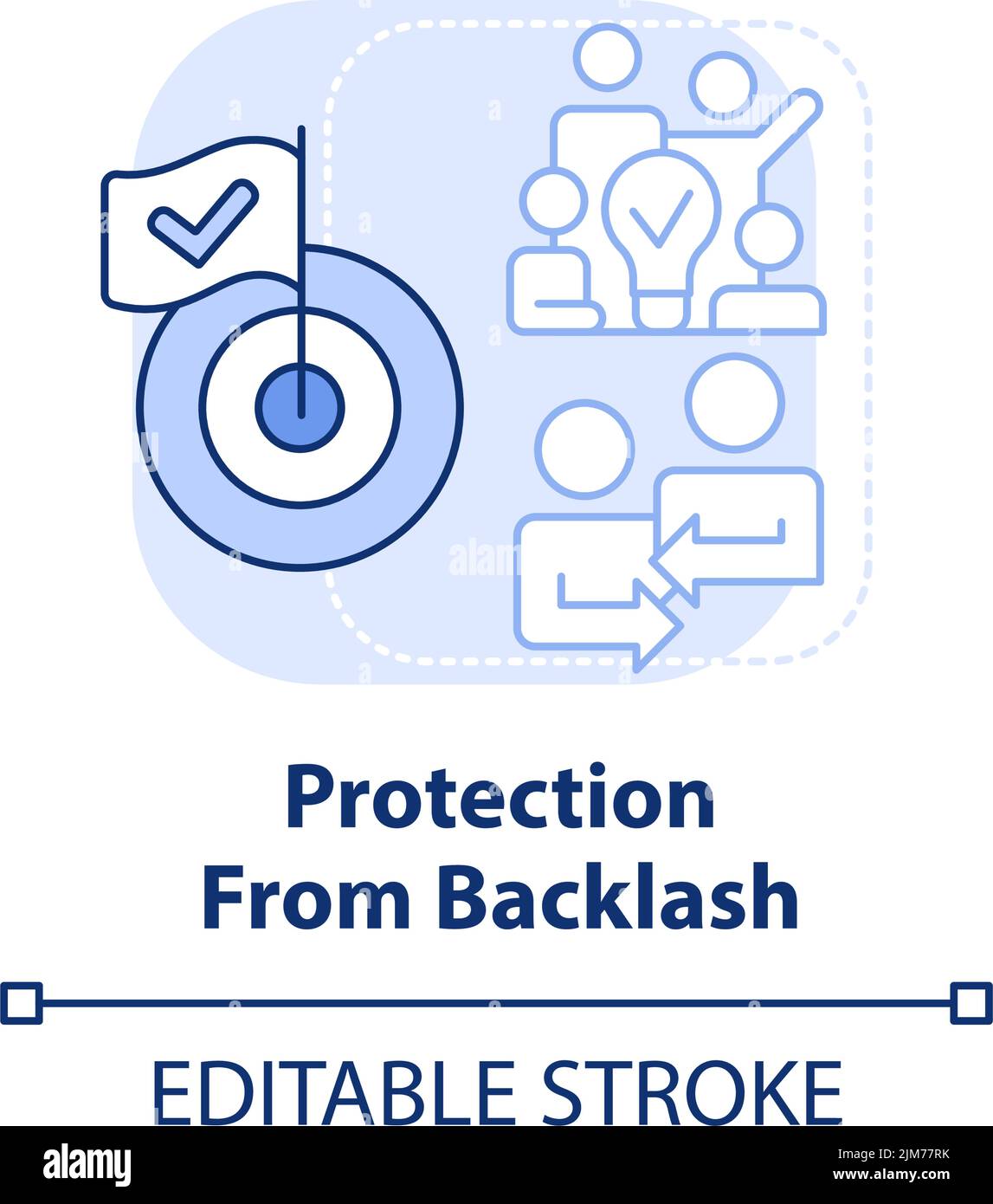 Protection from backlash light blue concept icon Stock Vector Image ...