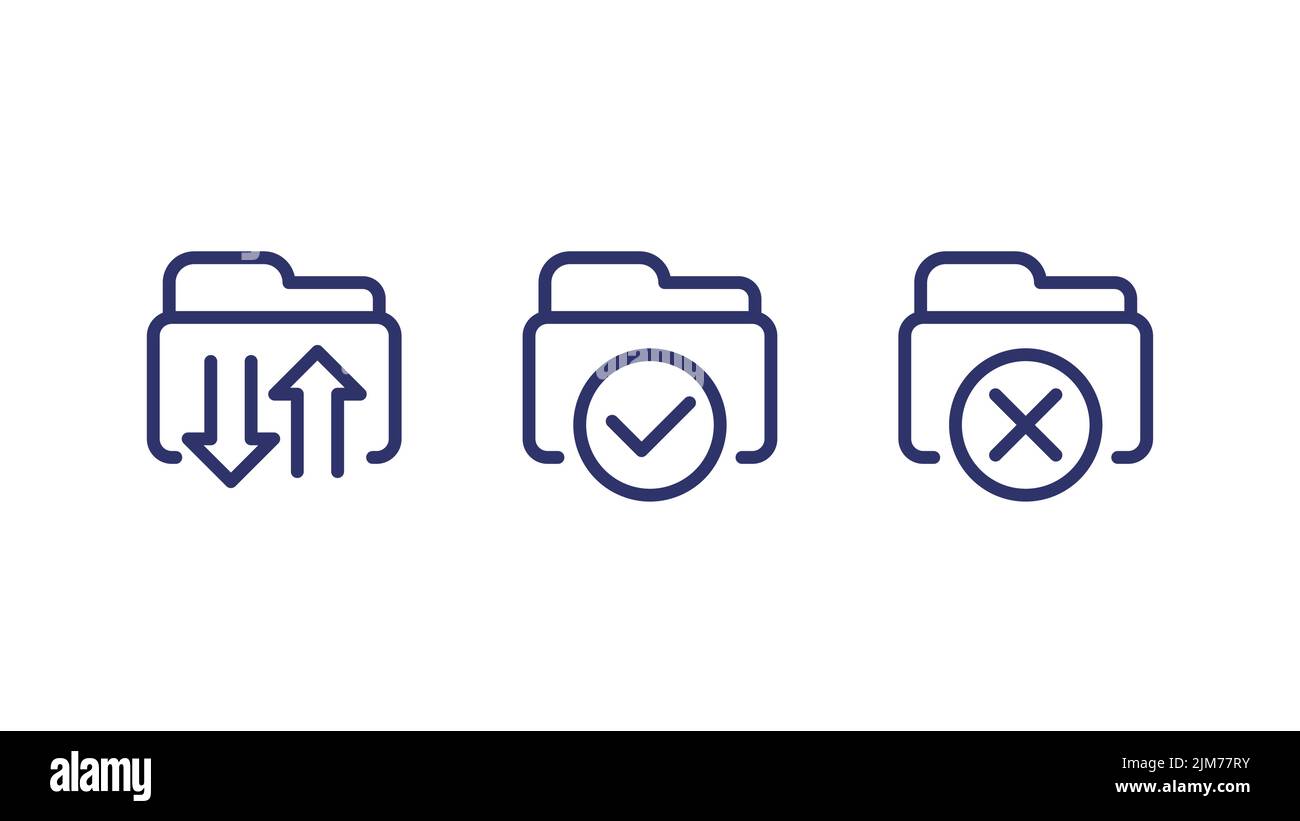 upload files to folder, backup line icons Stock Vector Image & Art - Alamy