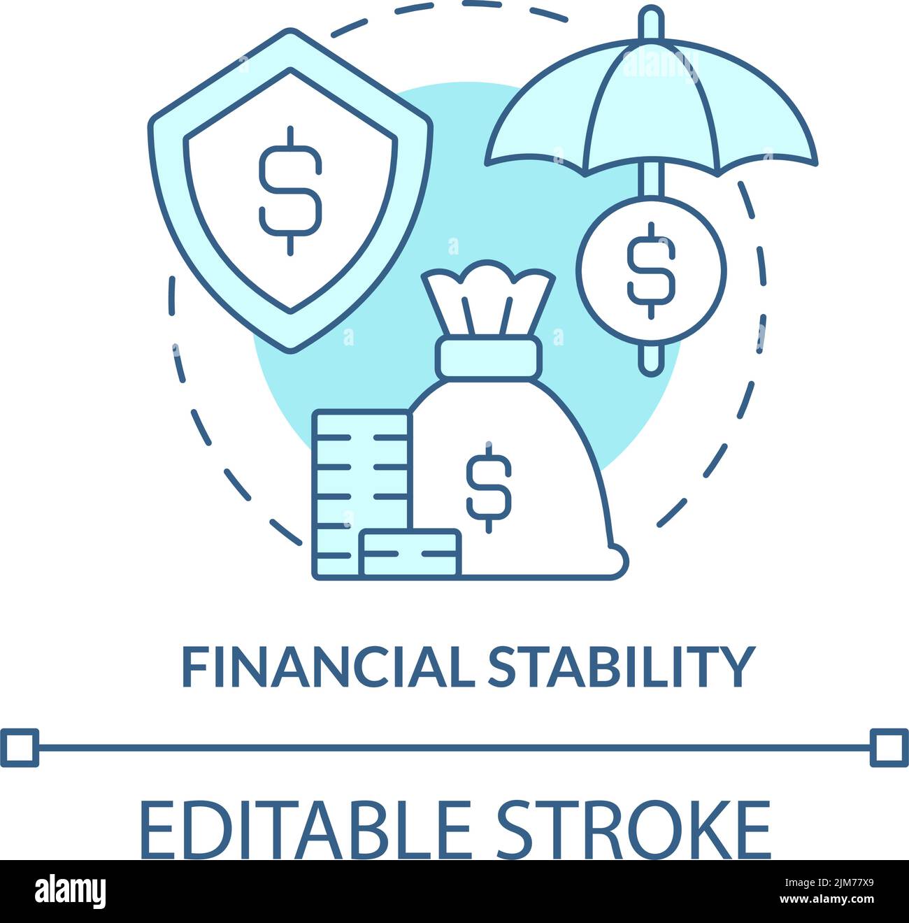 Financial stability turquoise concept icon Stock Vector Image & Art - Alamy